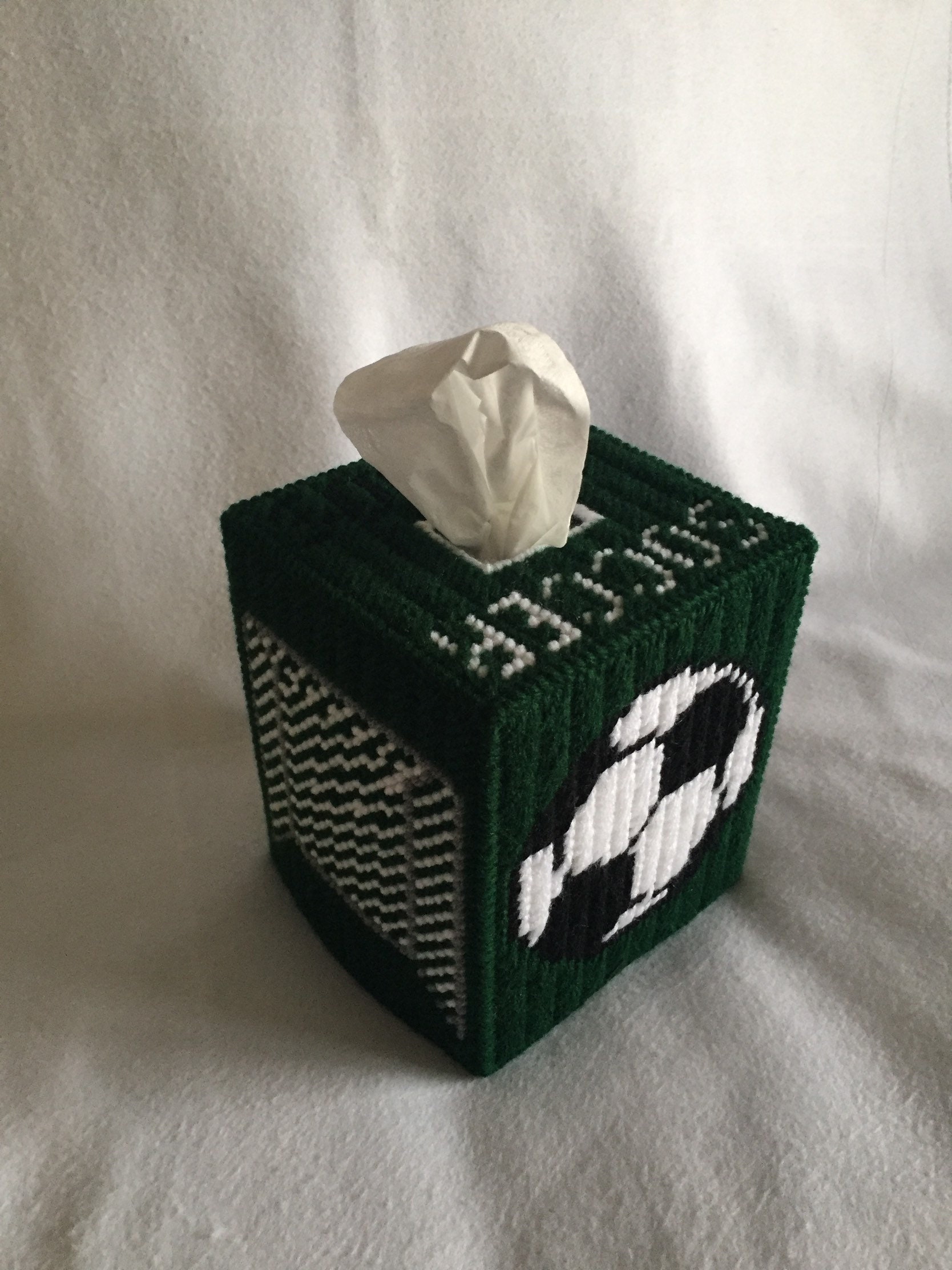 Soccer Sports Plastic Canvas Tissue Box Cover Tissue | Etsy