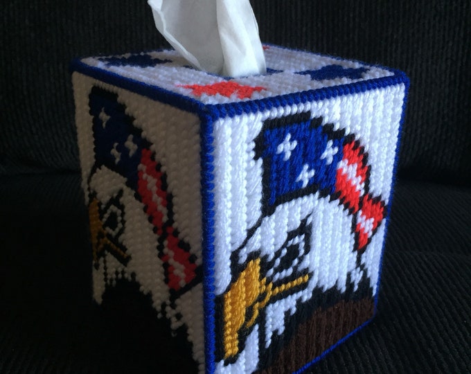 Patriotic American Eagle Plastic Canvas Tissue Box Cover TBC Tissue ...