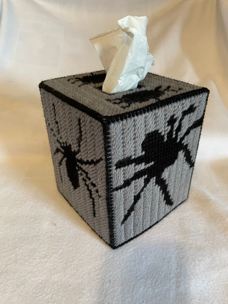 Halloween Spooky Spider Plastic Canvas Tissue Box Holder | Etsy