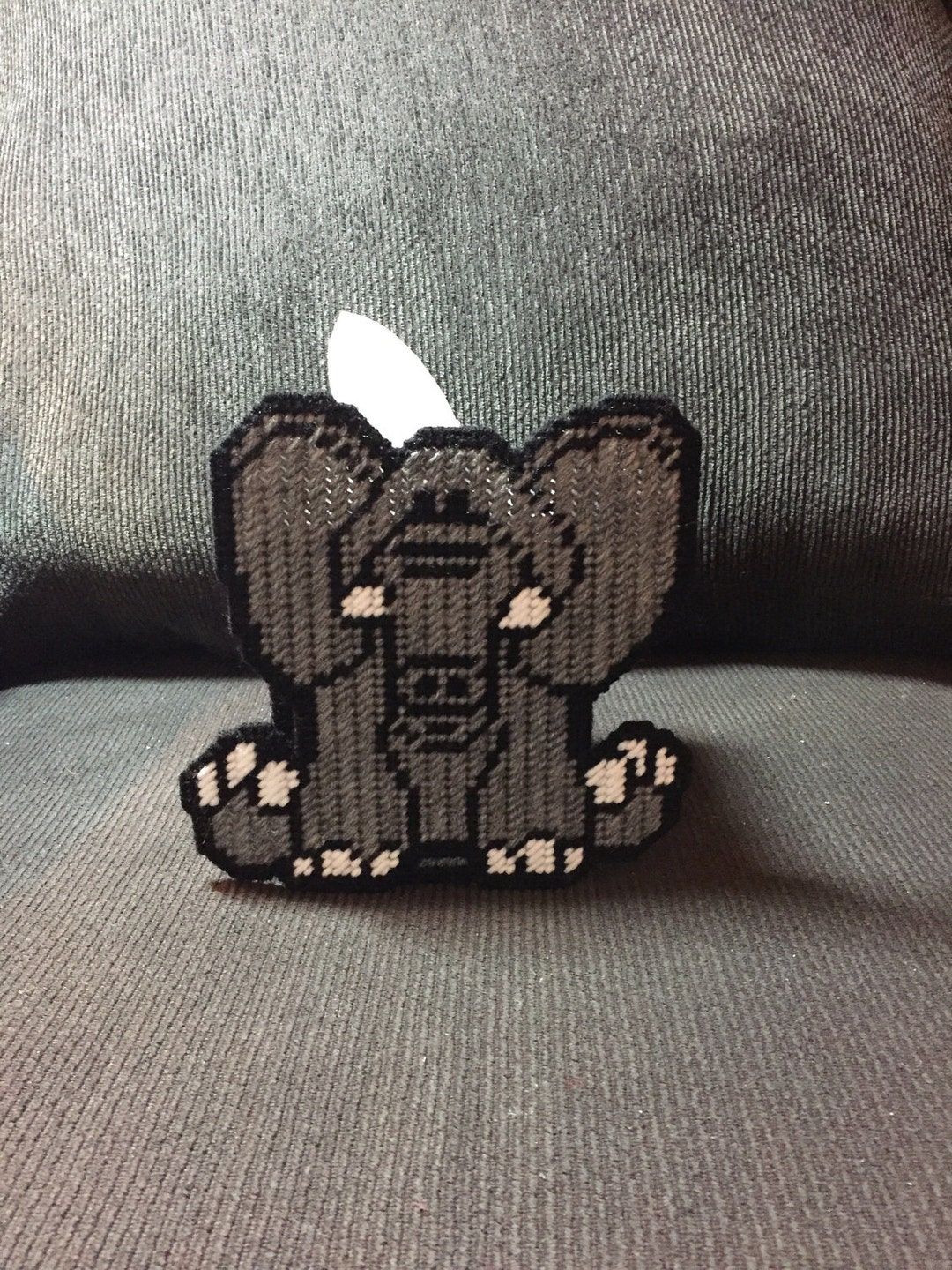 Elephant Plastic Canvas Tissue Box Cover - Tissue Topper - TBC - Etsy