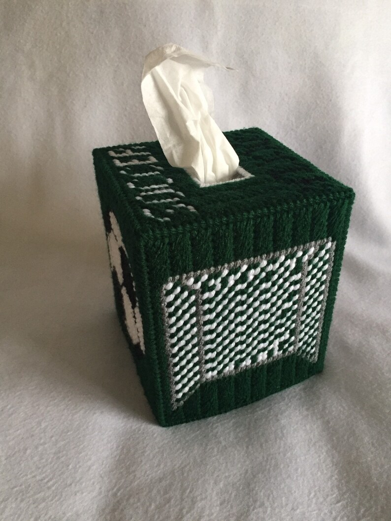 Soccer Sports Plastic Canvas Tissue Box Cover Tissue | Etsy