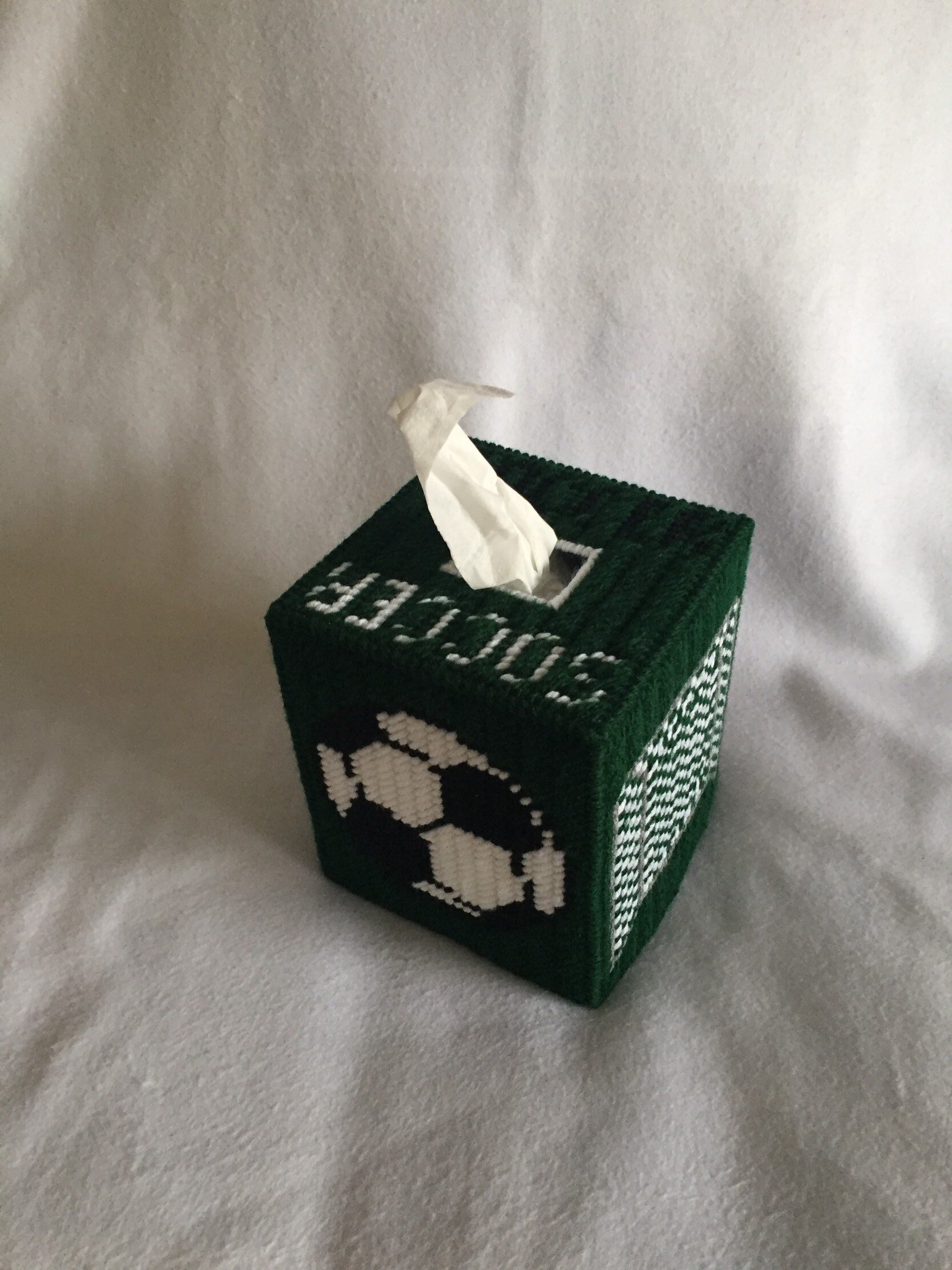 Soccer Sports Plastic Canvas Tissue Box Cover Tissue | Etsy