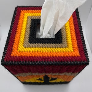 Southwestern - Plastic Canvas Tissue Box Cover - Desert - Cactus ...