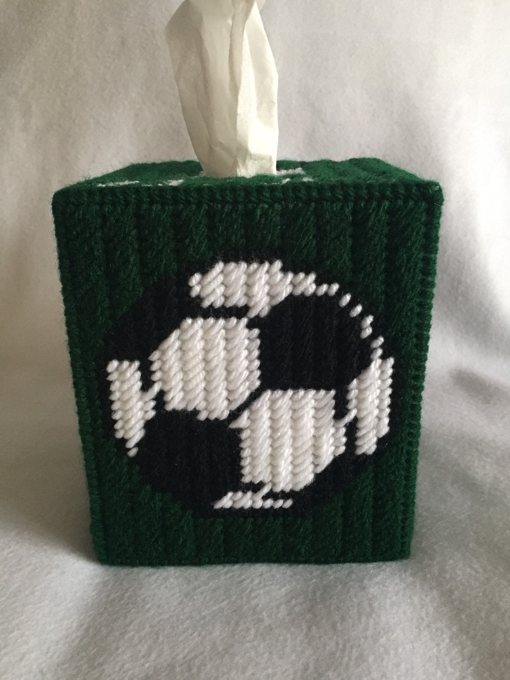 Soccer Sports Plastic Canvas Tissue Box Cover Tissue | Etsy