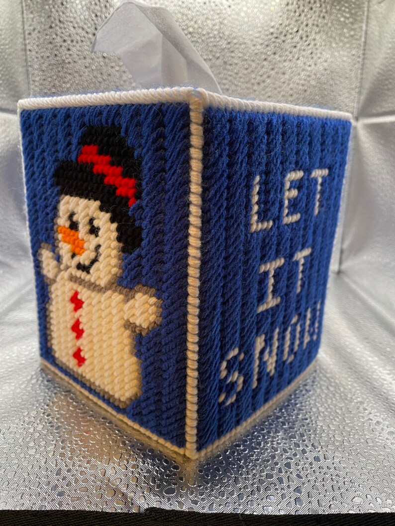 Snowman Plastic Canvas Tissue Box Cover TBC Snowman Let It - Etsy