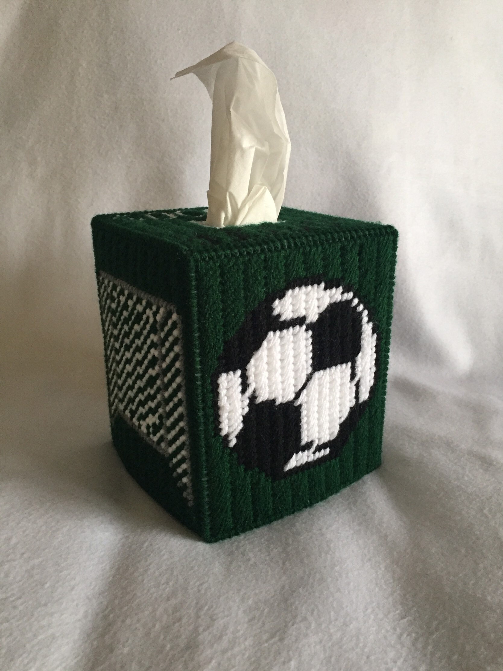 Soccer Sports Plastic Canvas Tissue Box Cover Tissue | Etsy