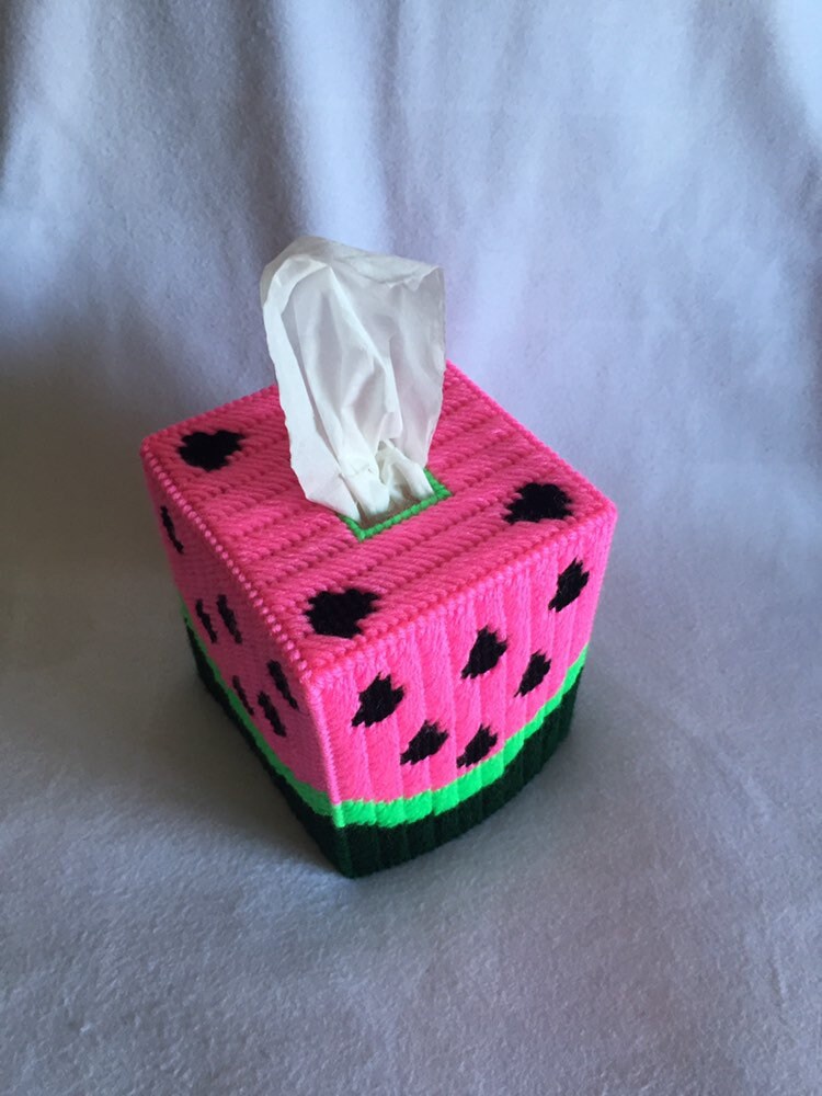 Watermelon Plastic Canvas Tissue Box Cover Tissue Topper - Etsy