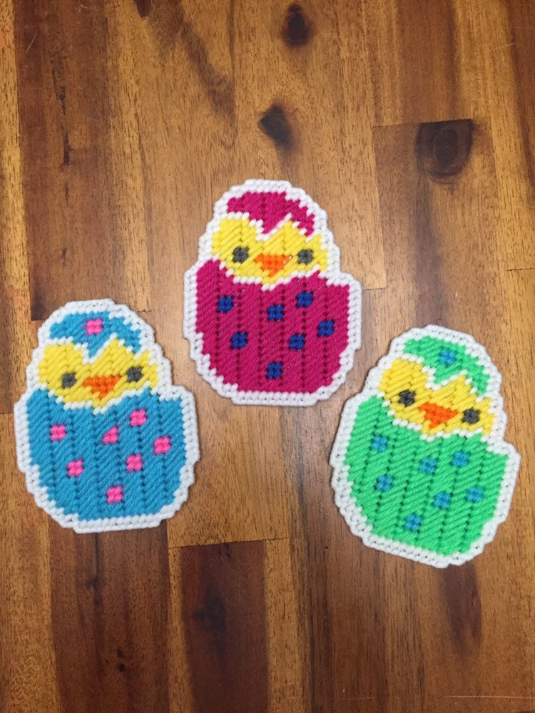 Easter Magnets - Chick Magnets - Plastic Canvas - Holiday Magnets ...