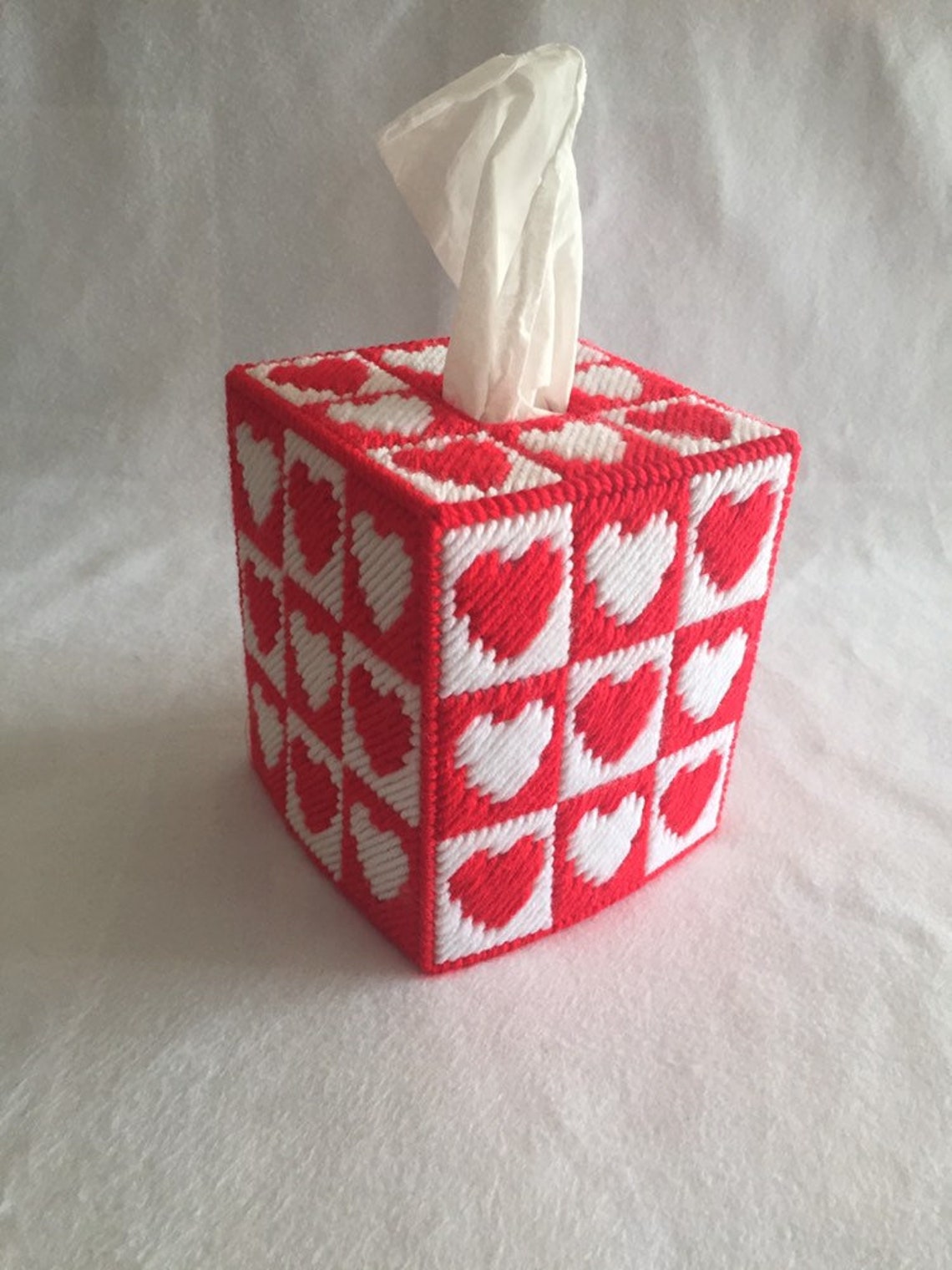 So Cute Valentines Day Hearts Plastic Canvas Tissue Box - Etsy