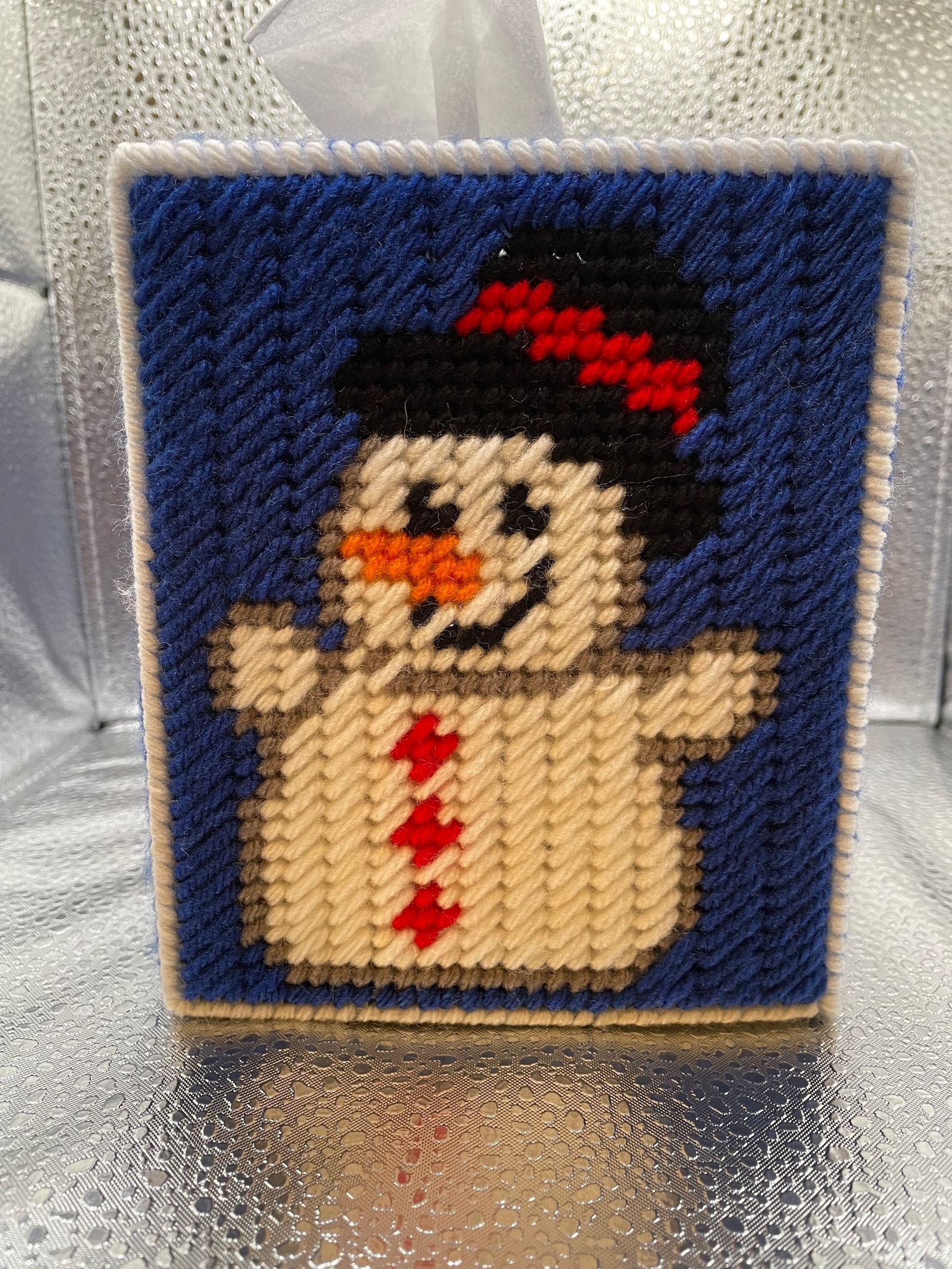 Snowman Plastic Canvas Tissue Box Cover TBC Snowman Let It - Etsy