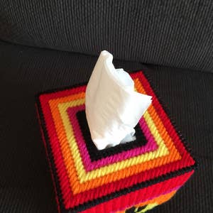 Southwestern - Plastic Canvas Tissue Box Cover - Desert - Cactus ...