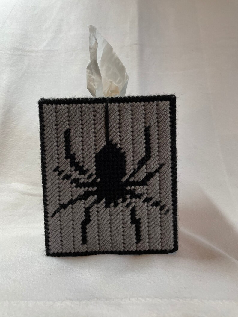 Halloween Spooky Spider Plastic Canvas Tissue Box Holder - Etsy