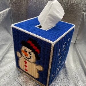 Snowman Plastic Canvas Tissue Box Cover TBC Snowman Let It Snow-cutest ...