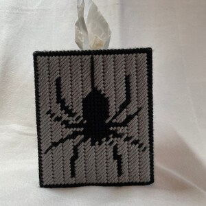 Halloween Spooky Spider Plastic Canvas Tissue Box Holder Holiday TBC ...