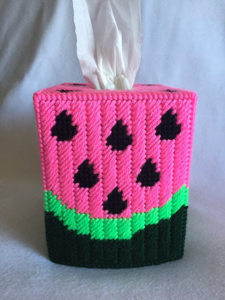 Watermelon Plastic Canvas Tissue Box Cover Tissue Topper - Etsy