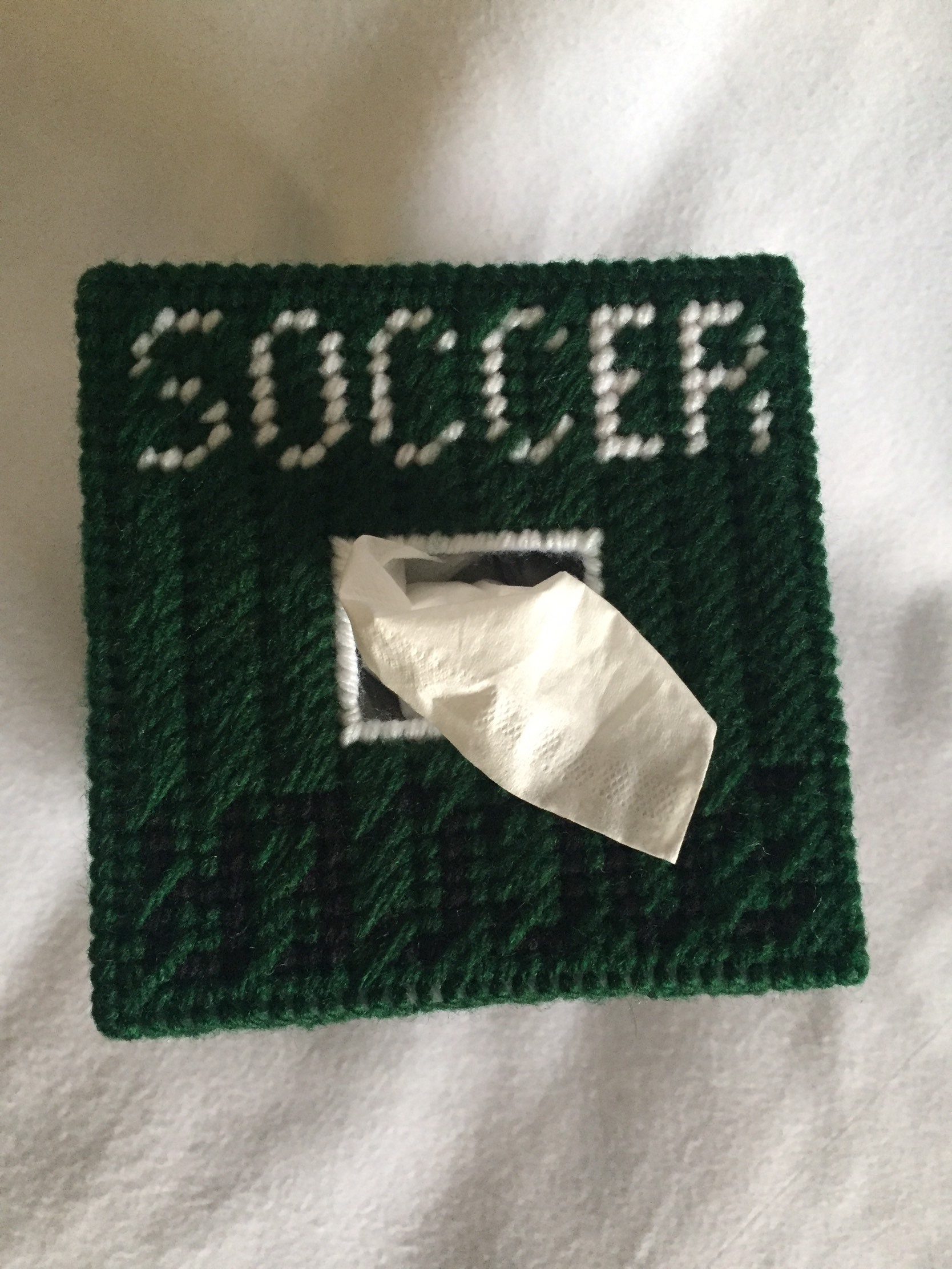 Soccer Sports Plastic Canvas Tissue Box Cover Tissue | Etsy
