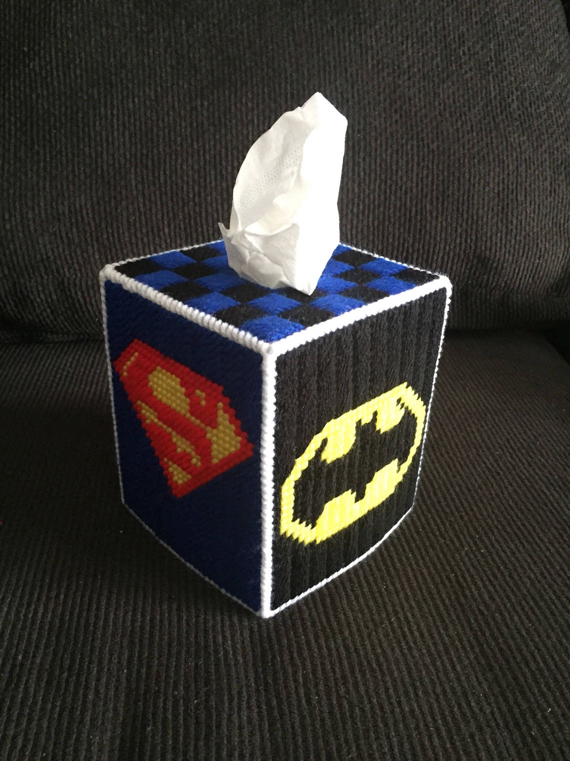 Superheroes Plastic Canvas Tissue Box Cover Tissue Topper - Etsy