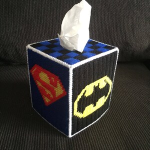 Superheroes Plastic Canvas Tissue Box Cover Tissue Topper TBC - Etsy