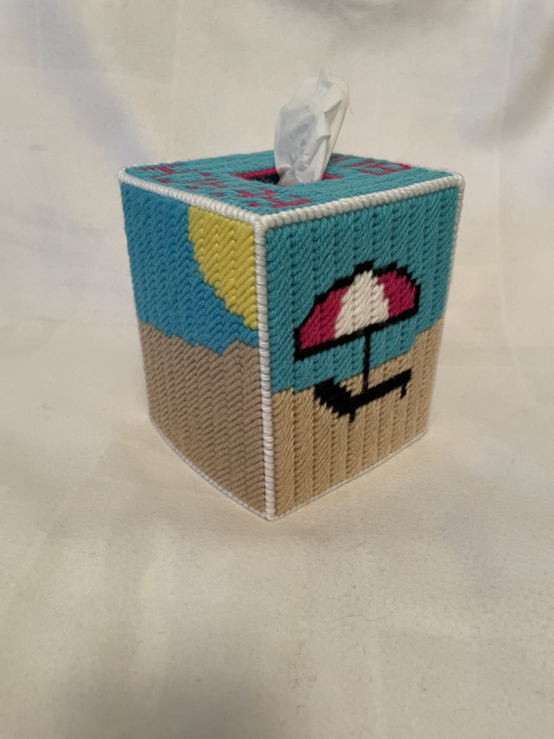 Summer Beach Beach Bum Plastic Canvas Tissue Box Cover - Etsy
