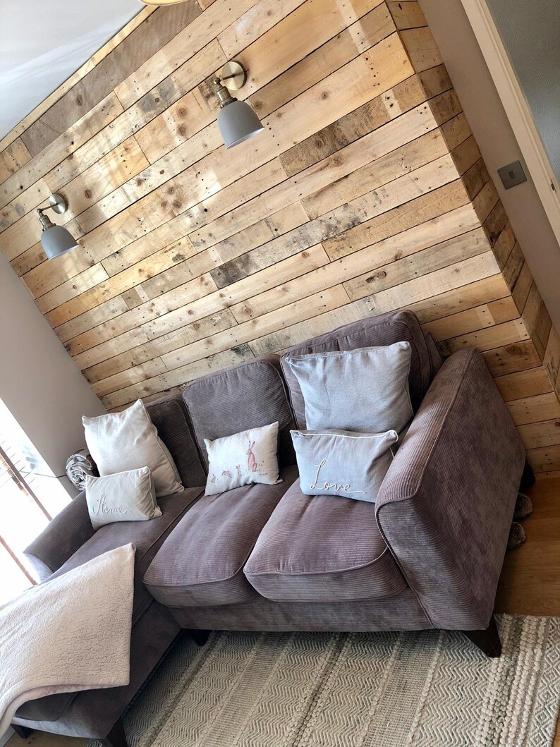 10 Sq M Sanded Reclaimed Rustic Pallet Wood Wall Cladding | Etsy UK