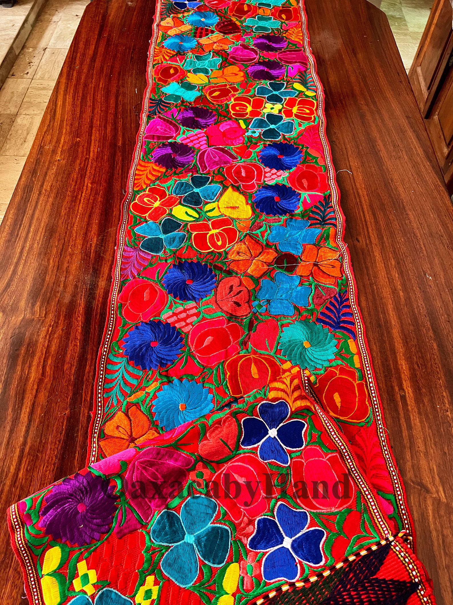 Mexican Table Runner Embroidered Runner Hand-woven Runner - Etsy