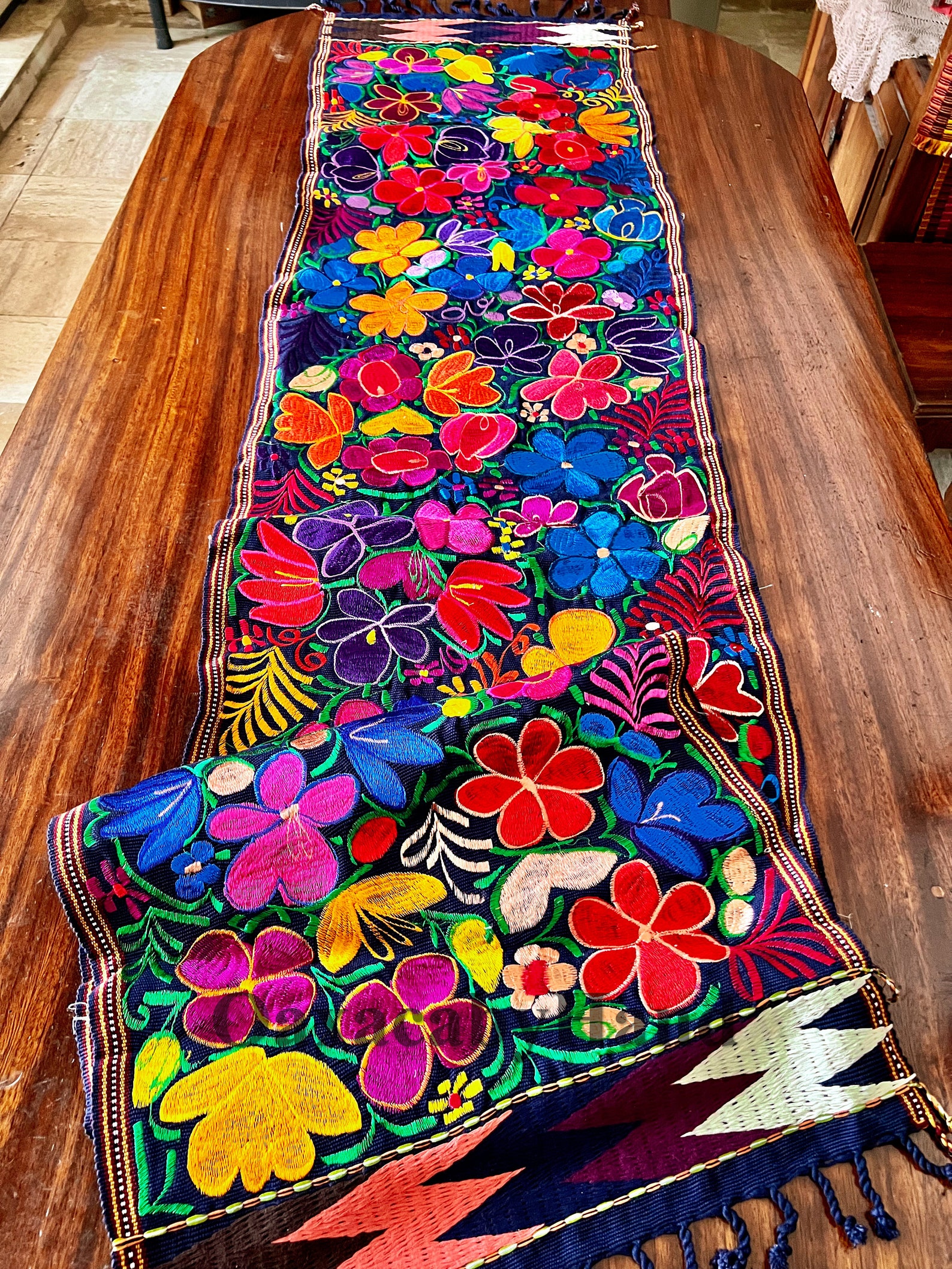 Mexican Table Runner Embroidered Runner Hand-woven Runner - Etsy