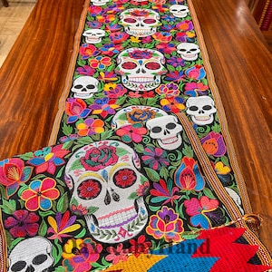 Mexican Table Runner, Embroidered Runner, Hand-woven Runner, Chiapas ...