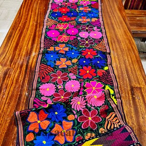 Mexican Table Runner, Embroidered Runner, Hand-woven Runner, Chiapas ...