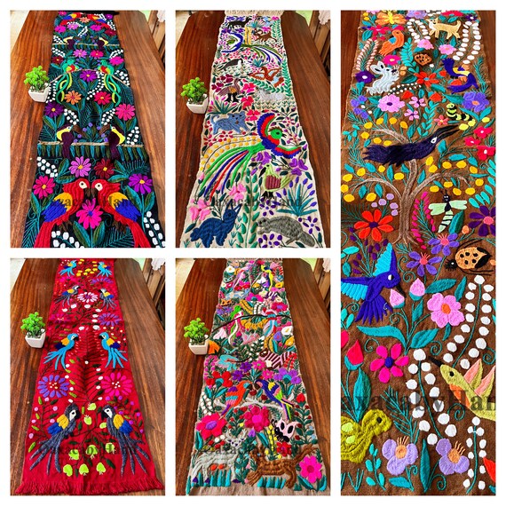 Mexican Table Runner Hand-embroidered Runner Hand-woven - Etsy