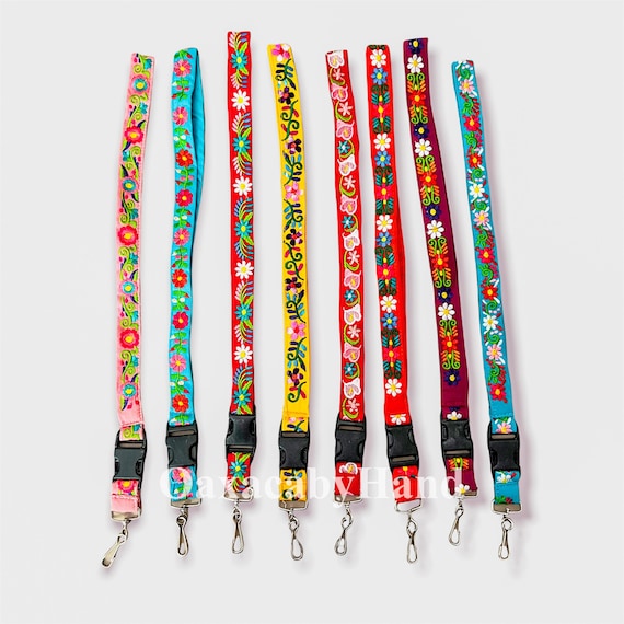Embroidered Lanyard Mexico Lanyard Colorful Lanyard | Etsy