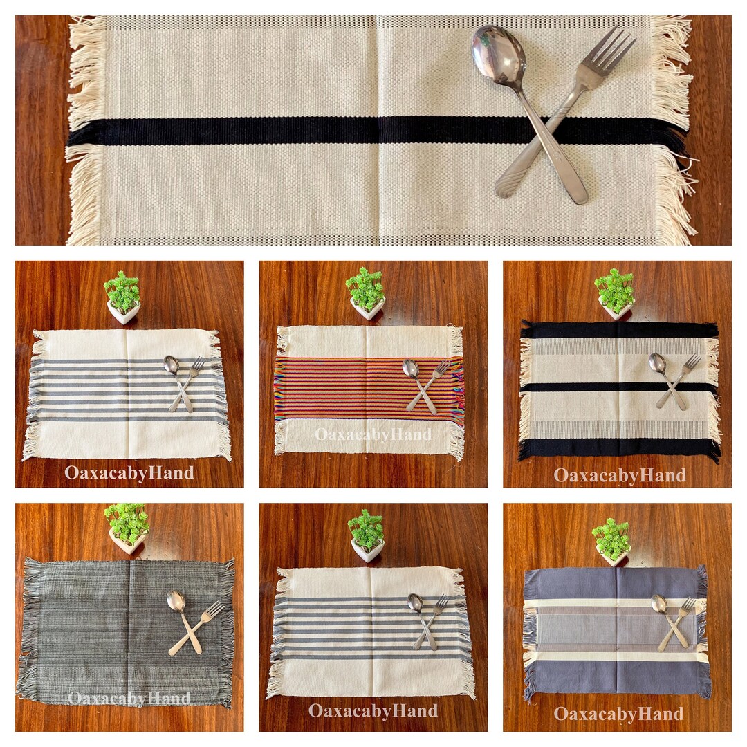 Mexican Placemats - Hand Woven Place Mats - Neutral Colors - Oaxaca ...
