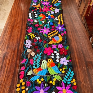 Mexican Table Runner Hand Embroidered Runner Hand-woven - Etsy
