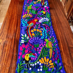 Mexican Table Runner Hand Embroidered Runner Hand-woven - Etsy