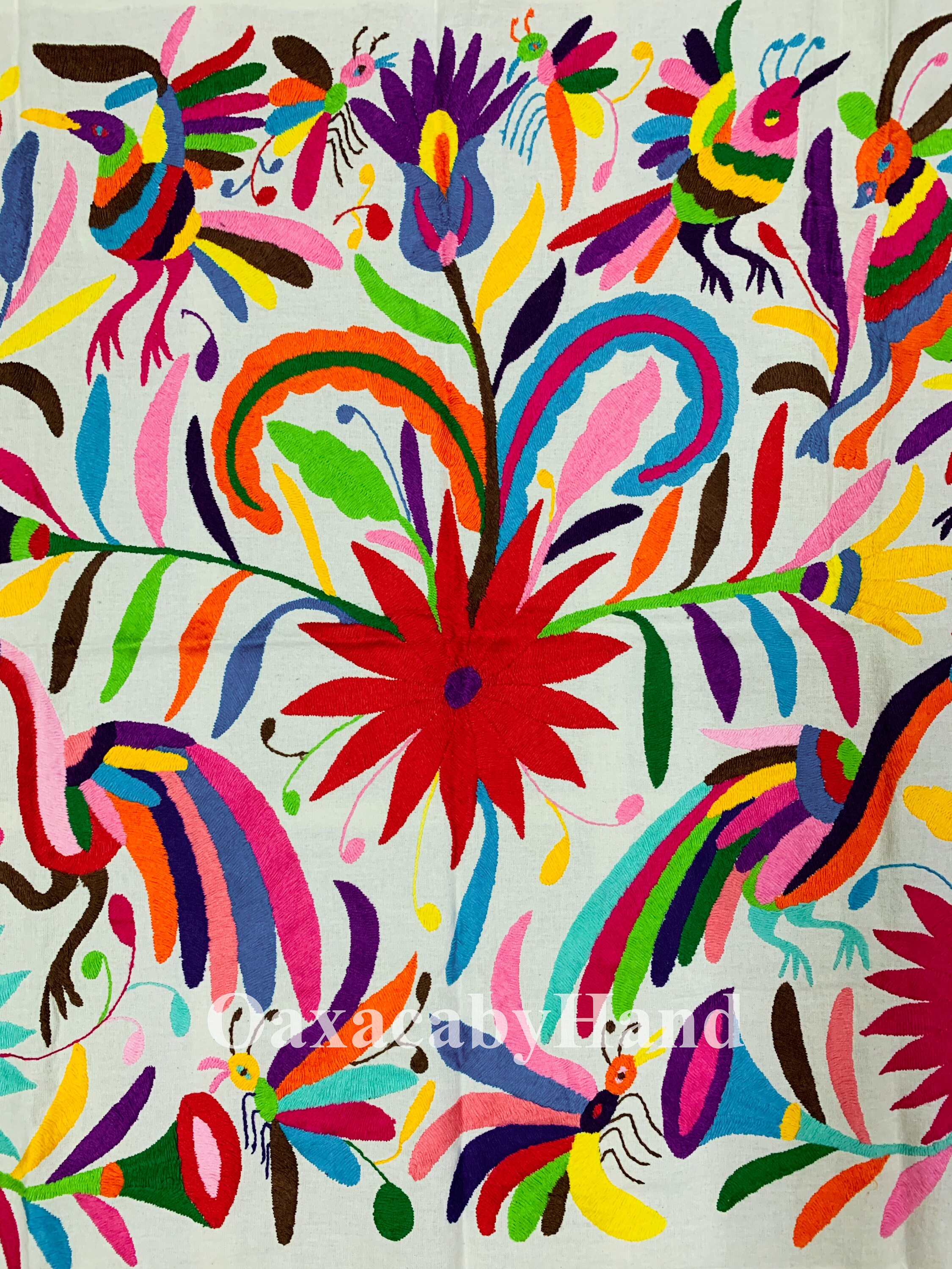 Otomi Wall Art - Otomi Wall Hanging - Hand Embroidery Wall Art - Mexico ...