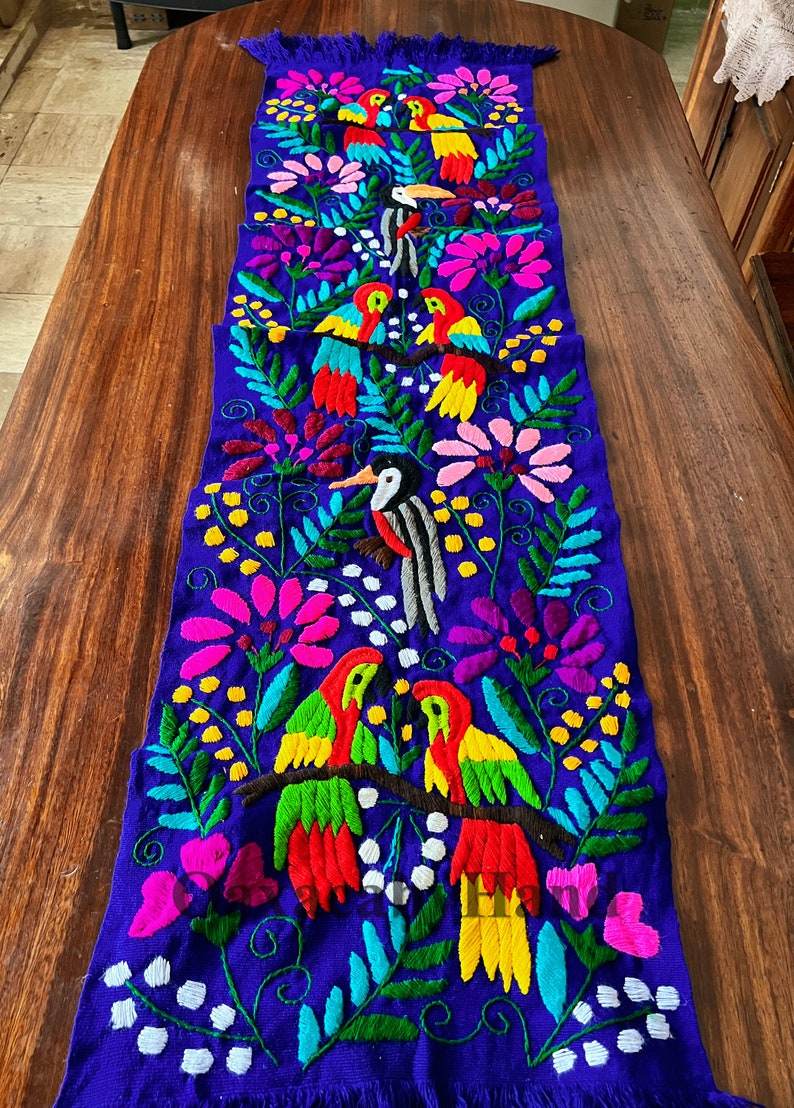Mexican Table Runner Hand-embroidered Runner Hand-woven - Etsy