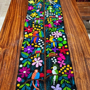Mexican Table Runner Hand Embroidered Runner Hand-woven - Etsy
