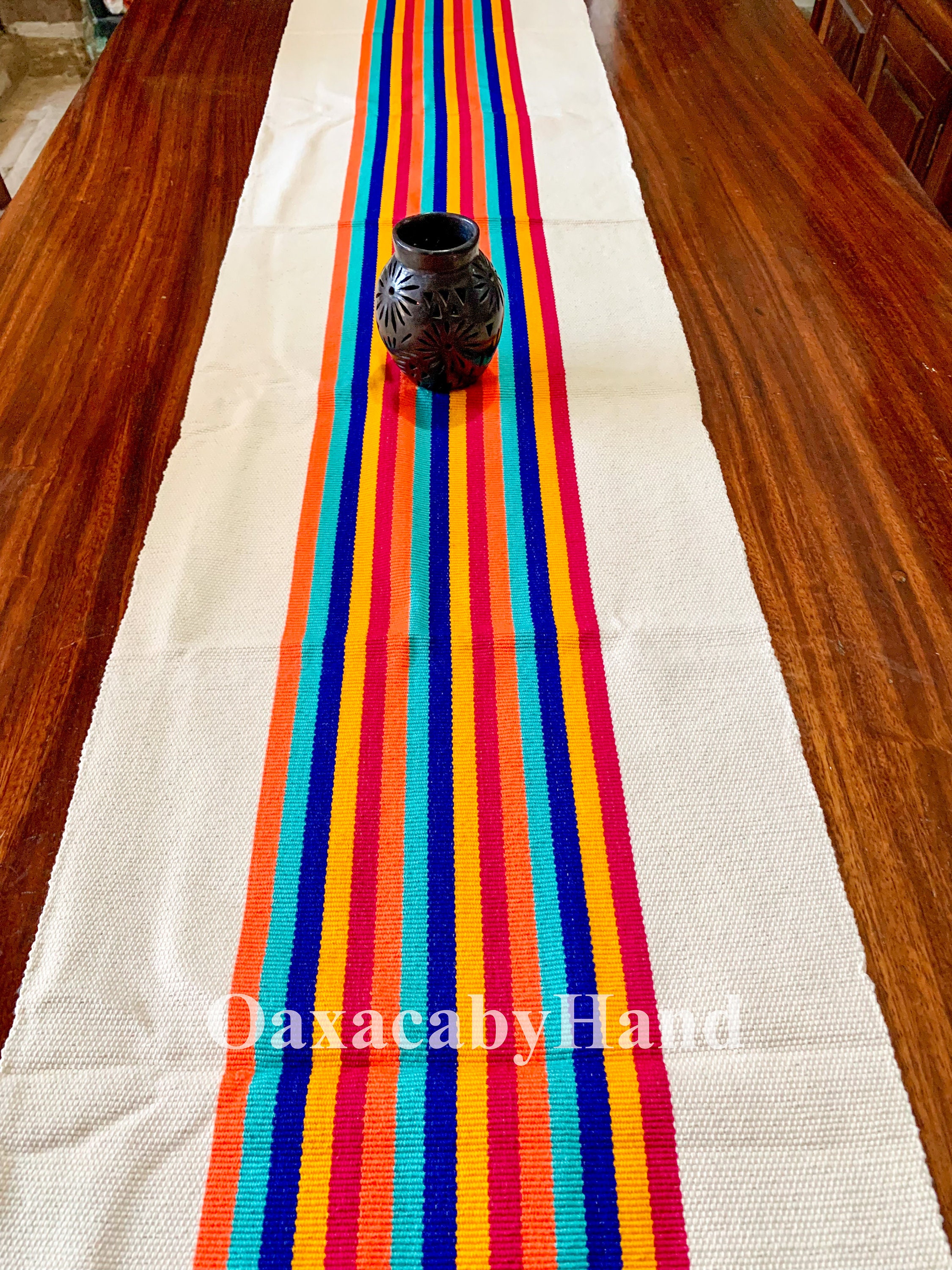 Oaxaca Table runner Mexican table runner Stripe Table | Etsy