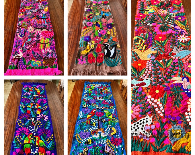 Mexican Table Runner Hand-embroidered Runner Hand-woven - Etsy