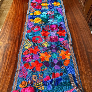 Mexican Table Runner Embroidered Runner Hand-woven Runner - Etsy