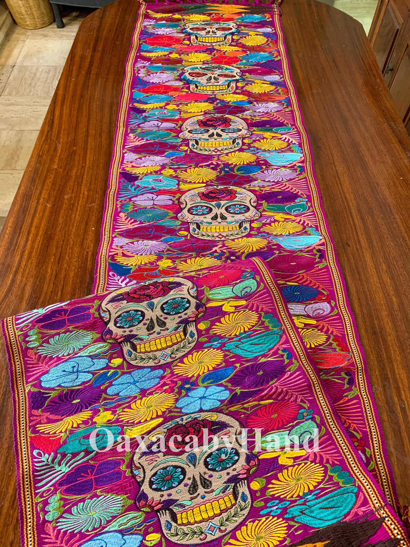 Mexican Table Runner Embroidered Runner Hand-woven Runner - Etsy