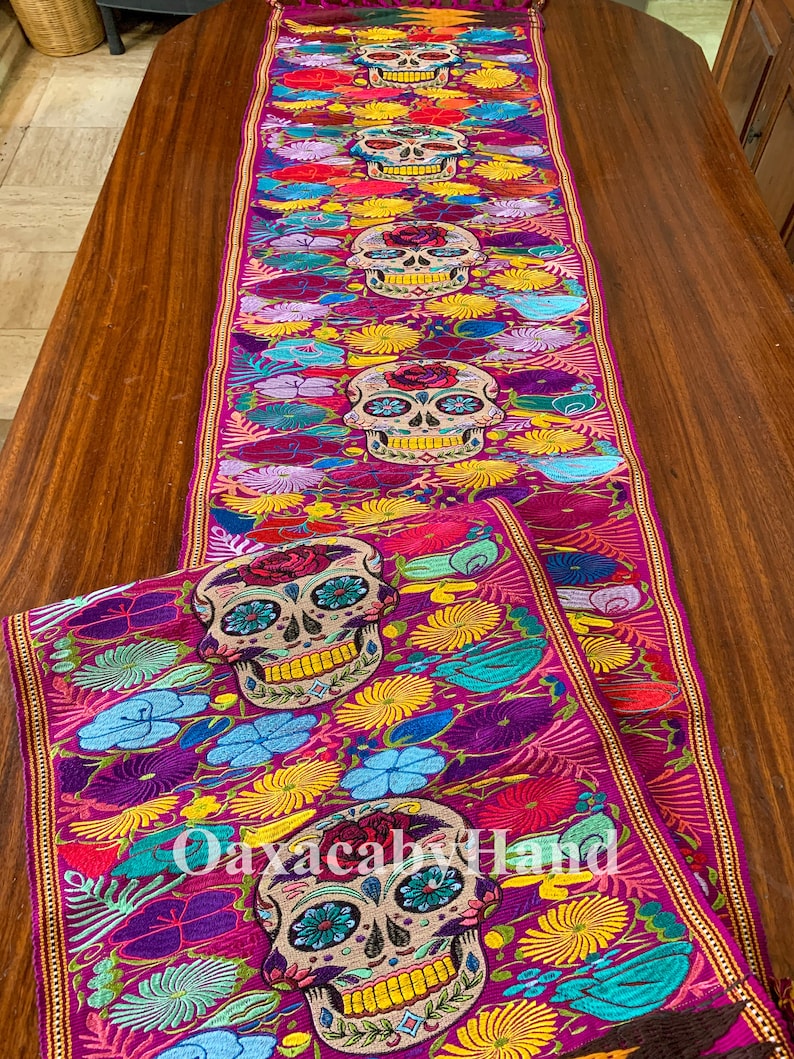 Mexican Table Runner Embroidered Runner Hand-woven Runner - Etsy