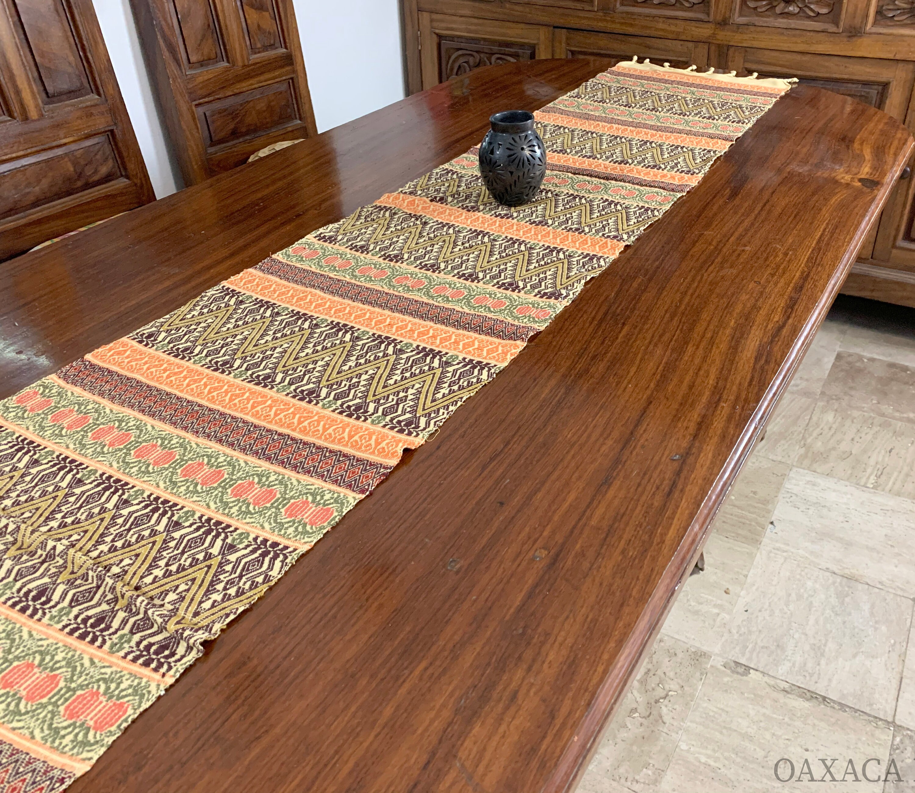 Hand Woven Mexican Table Runner Chiapas Runner Back strap | Etsy