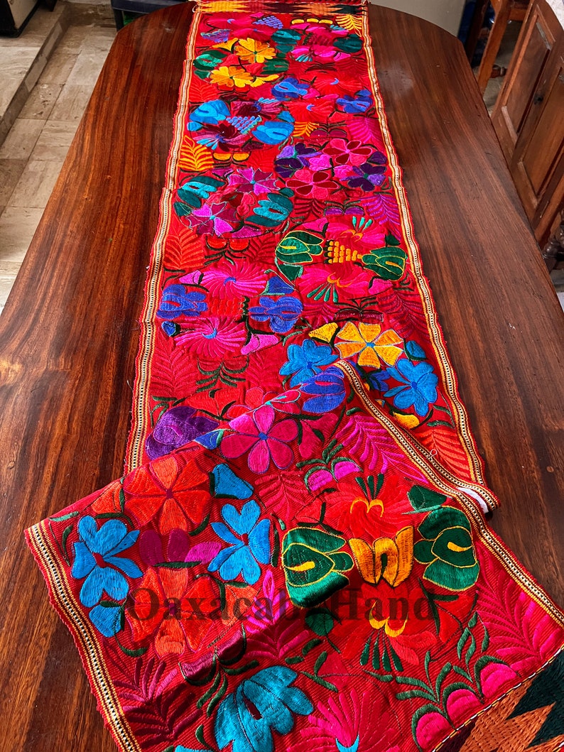 Mexican Table Runner Embroidered Runner Hand-woven Runner - Etsy