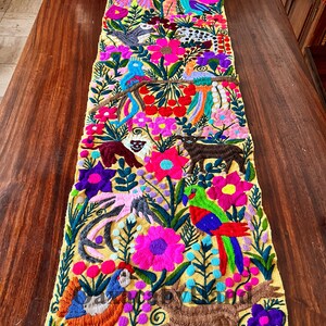 Mexican Table Runner Hand-embroidered Runner Hand-woven - Etsy