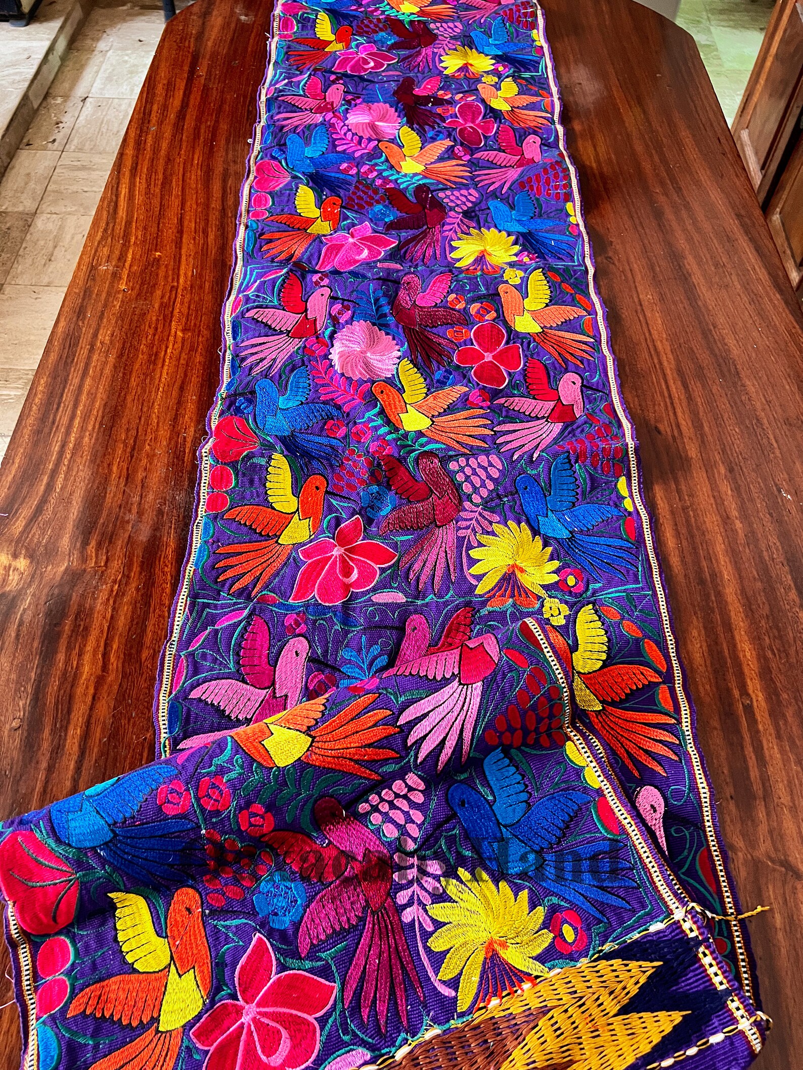 Mexican Table Runner Embroidered Runner Hand-woven Runner - Etsy