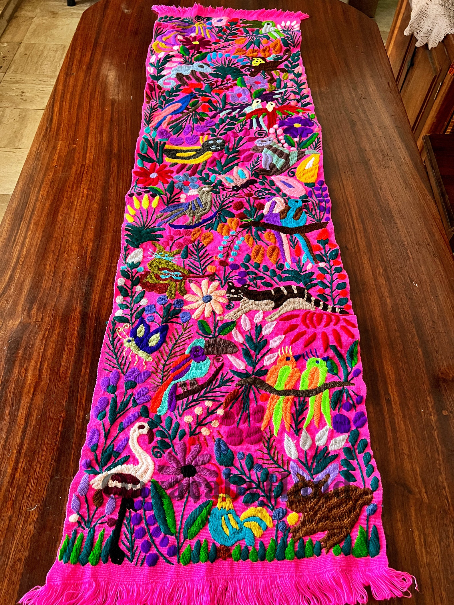 Mexican Table Runner Hand-embroidered Runner Hand-woven - Etsy