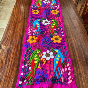 Mexican Table Runner Hand Embroidered Runner Hand-woven - Etsy
