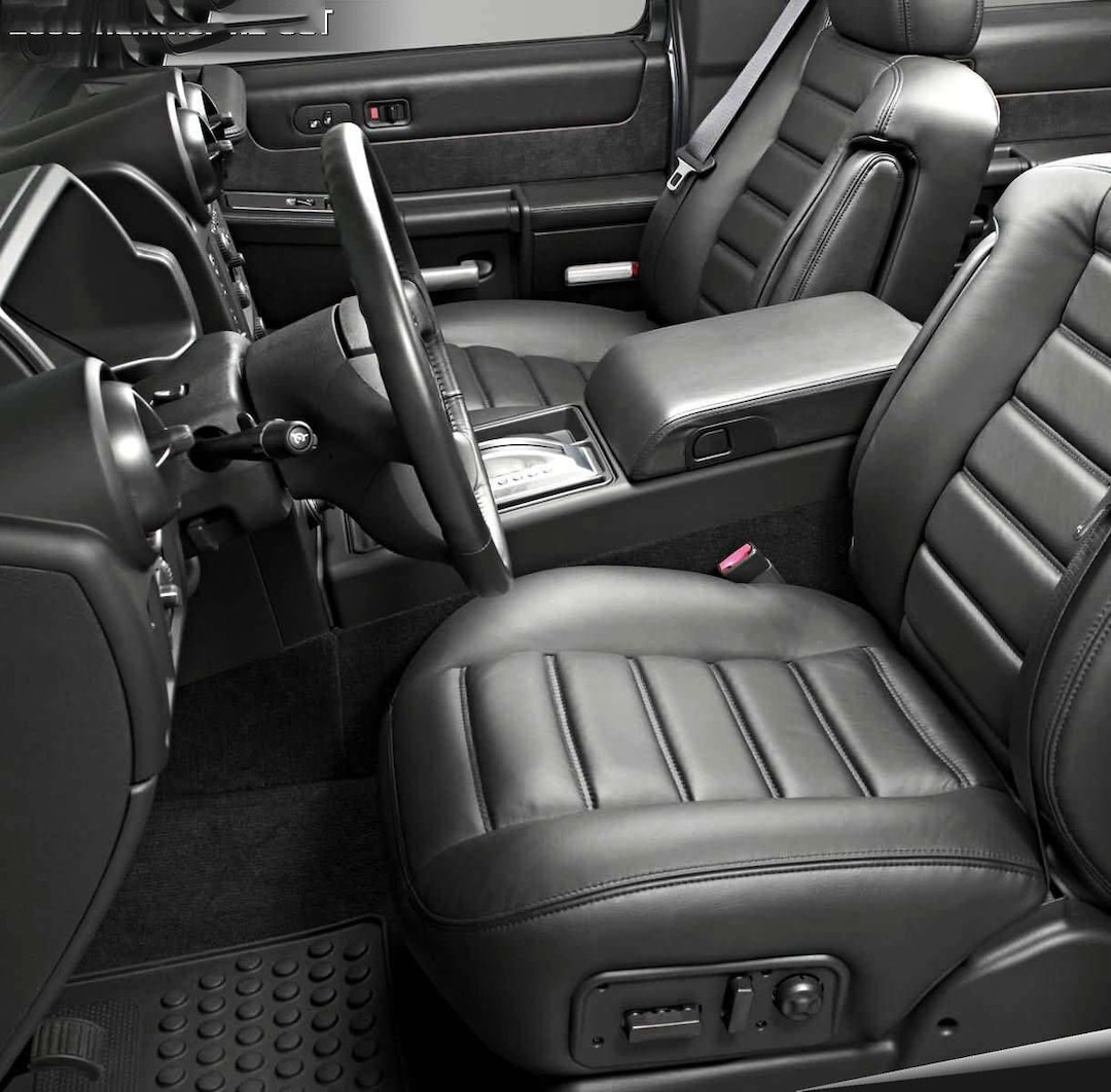 Fits 05-07 Hummer H2 Luxury REAL LEATHER Center Console Lid Cover (skin ...