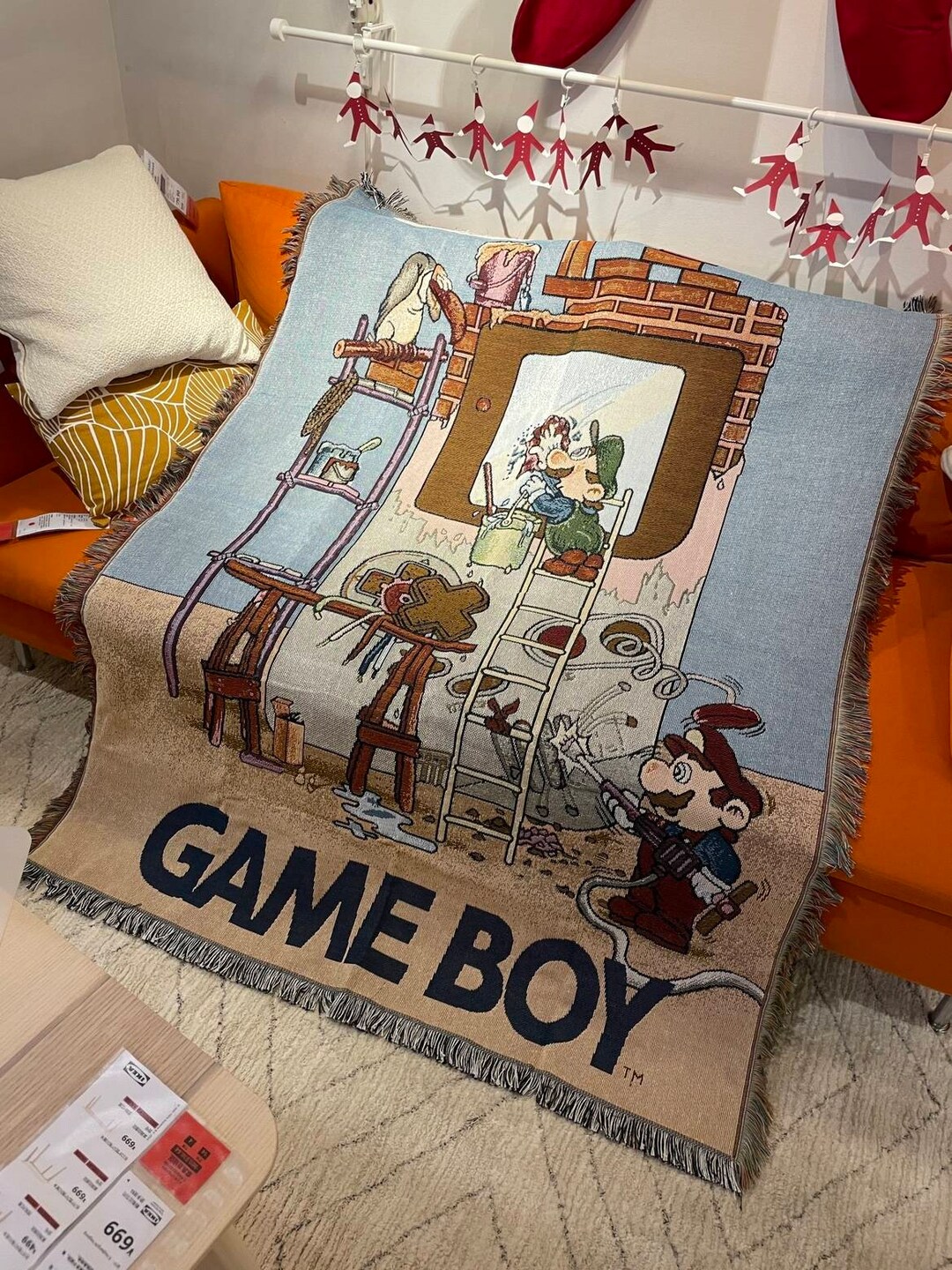 Super Mario Blanket Knit Mario Tablecloth Mario Throw Blanket - Etsy