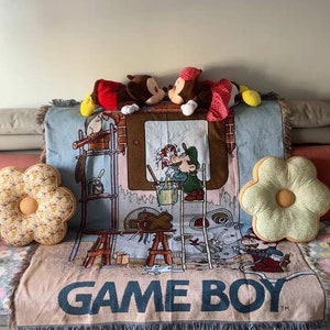 Super Mario Blanket Knit Mario Tablecloth Mario Throw Blanket Arcade ...